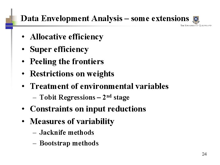 Efficiency And Productivity Measurement Data Envelopment Analysis D