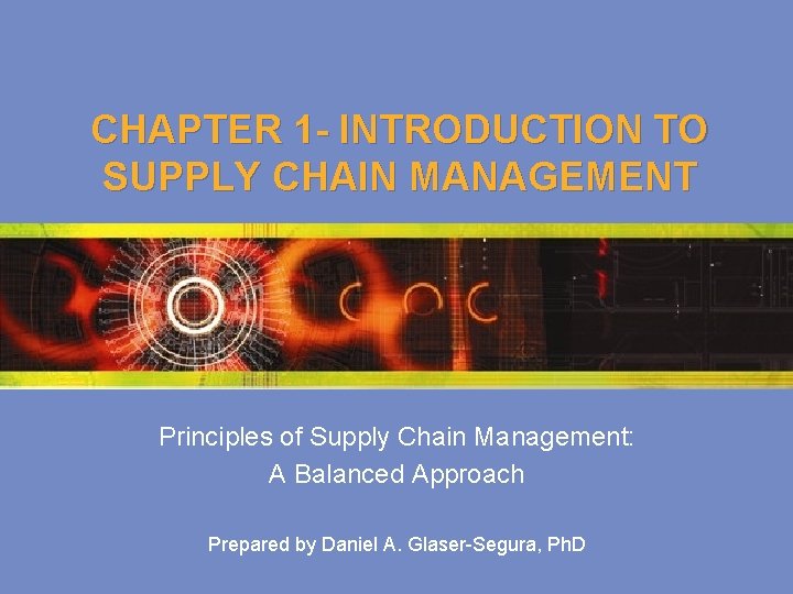 CHAPTER 1 INTRODUCTION TO SUPPLY CHAIN MANAGEMENT Principles