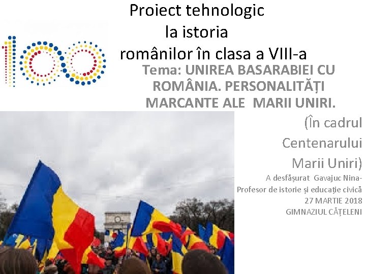 Proiect tehnologic la istoria romnilor n clasa a