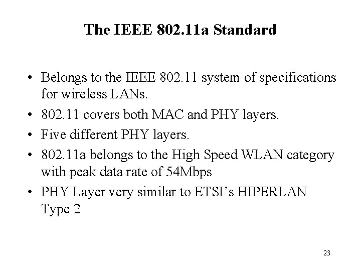 Introduction to OFDM and the IEEE 802 11