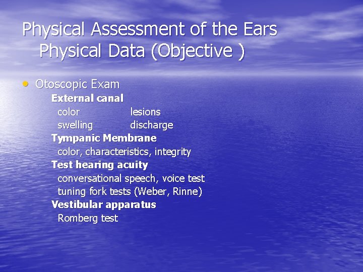 NUR 103 Health Assessment Module D Physical Assessment