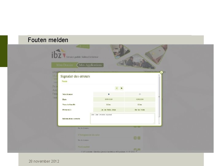 28 november 2012 Projecten van het Rijksregister Plan