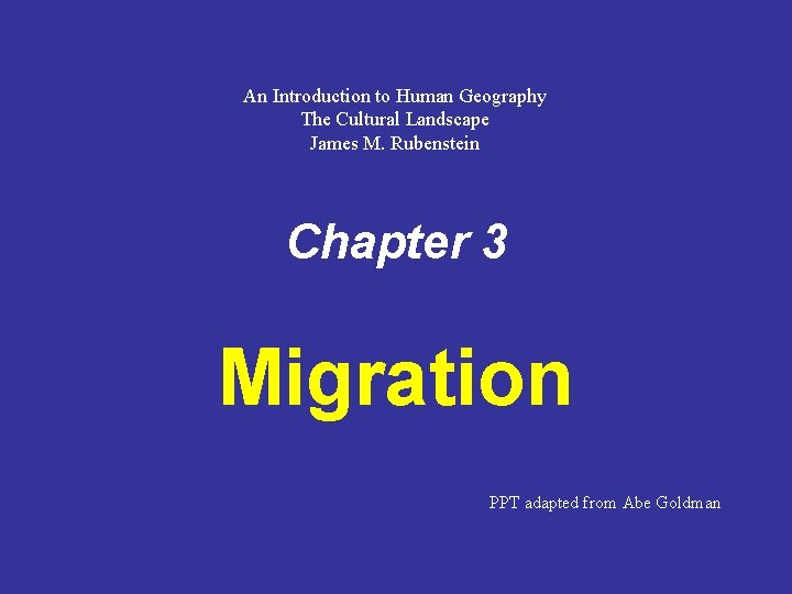An Introduction to Human Geography The Cultural Landscape