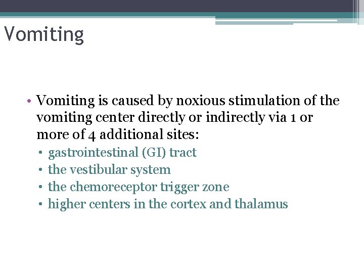 Nausea and Vomiting in Palliative Care Elizabeth Whiteman