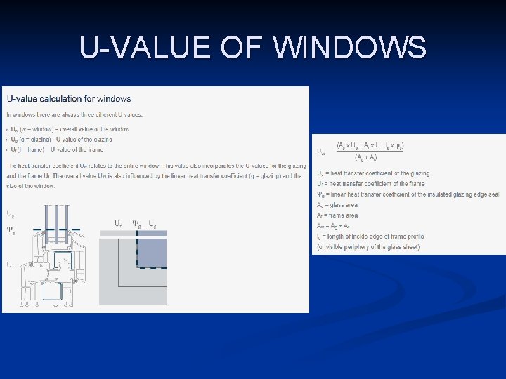 THERMAL LOADING OF BUILDINGS n n Uvalue Thermal