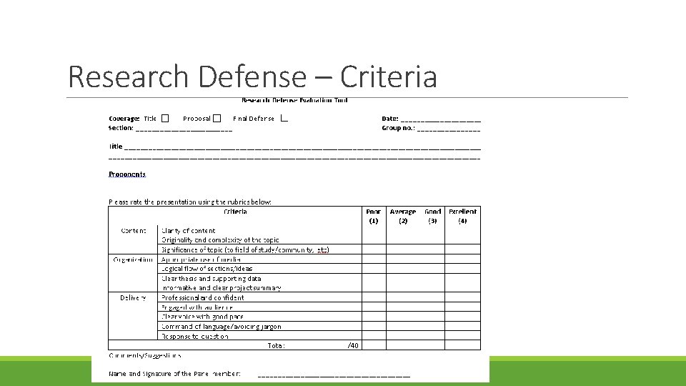 Timeline of Activities for Research Completion DATE ACTIVITY