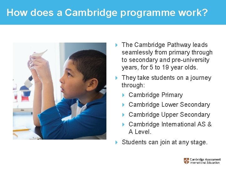 Why Cambridge A presentation for parents students Presenter