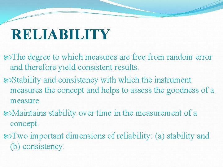 RESEARCH METHODS Lecture 18 CRITERIA FOR GOOD MEASUREMENT
