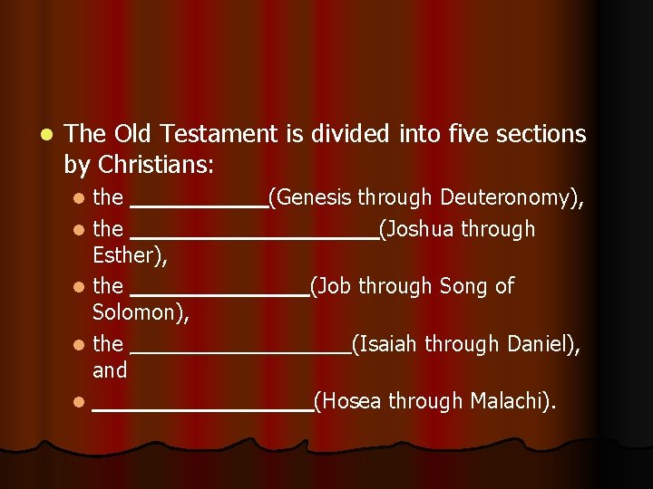 Review for introduction to Pentateuch l The Bible