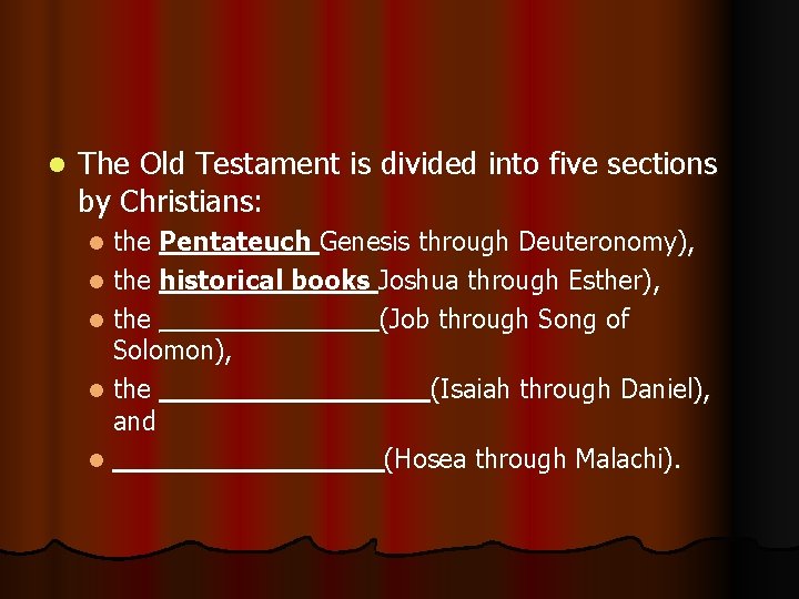 Review for introduction to Pentateuch l The Bible