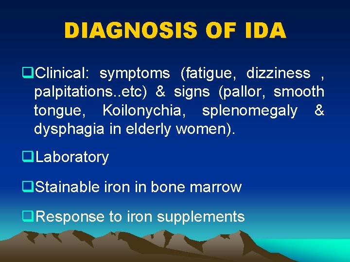 IRON DEFICIENCY IDA Abdelaziz Elamin MD Ph D
