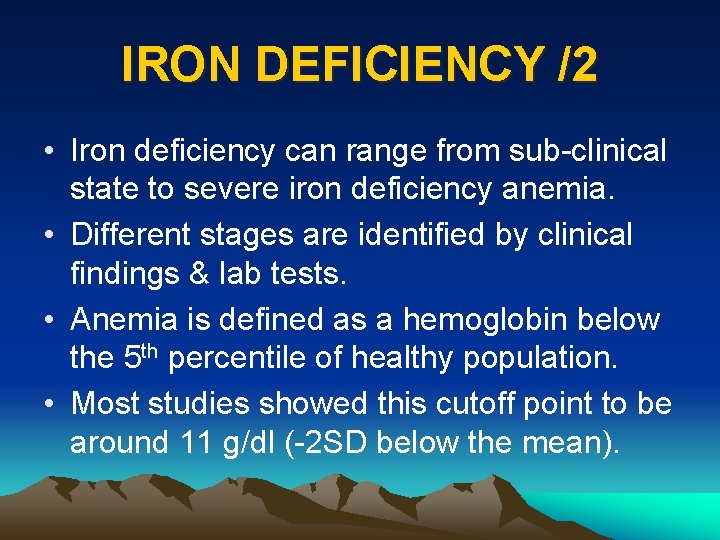 IRON DEFICIENCY IDA Abdelaziz Elamin MD Ph D