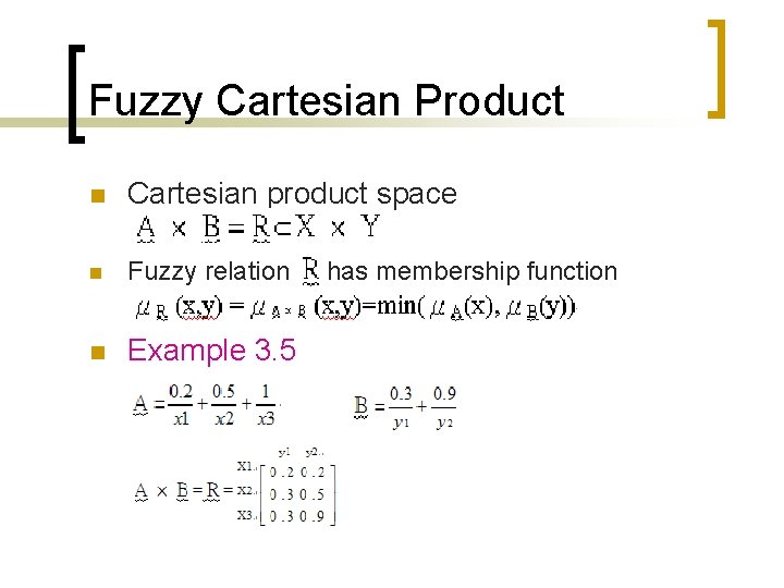Cartesian Product Of Fuzzy Sets Examples