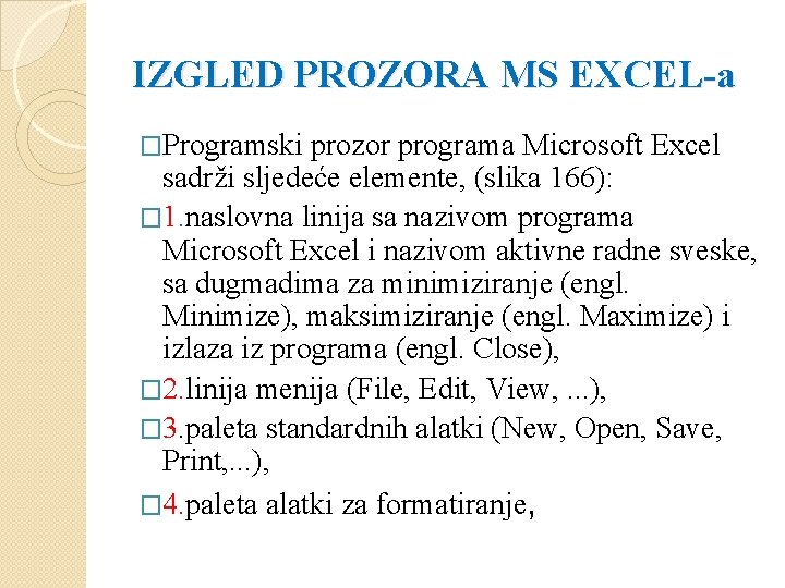 OBRADA TABELA MS EXCEL FUNKCIJA I STARTOVANJE EXCELa