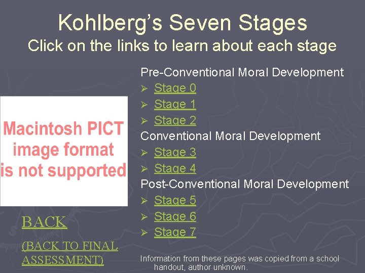 Kohlbergs Theory of Moral Development Learning Object for