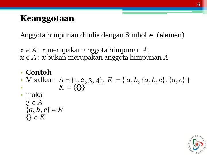 Dasar Logika Matematika Week 5 Set and Venn