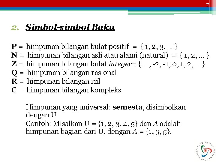 Dasar Logika Matematika Week 5 Set and Venn