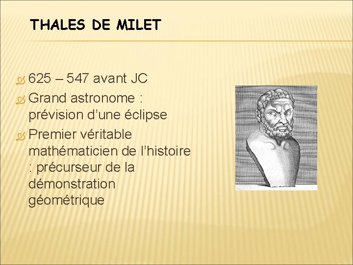 THALES DE MILET 625 547 avant JC Grand