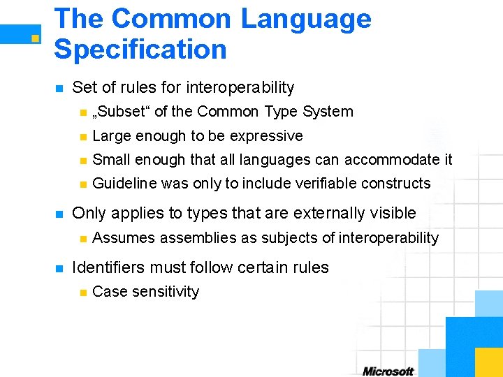 Common Type System n The Module Subtitle Foundation