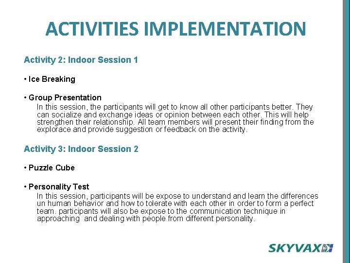 Team Building with Aviation Theme SKYVAX TEAMBUILDING ACTIVITY