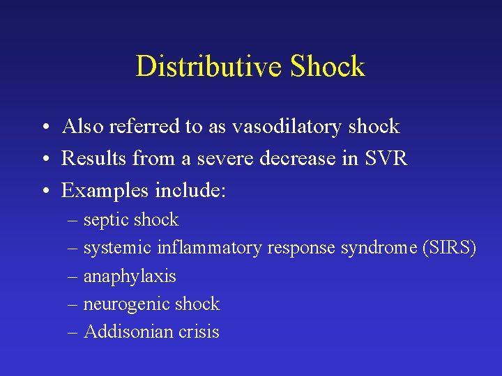 Shock William Lawson MD Division of Allergy Pulmonary