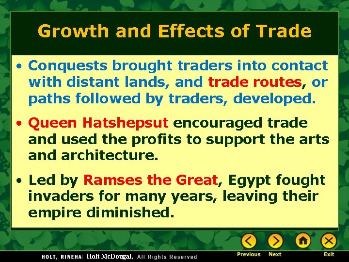 Ancient Egypt and Kush Chapter 4 Holt Mc