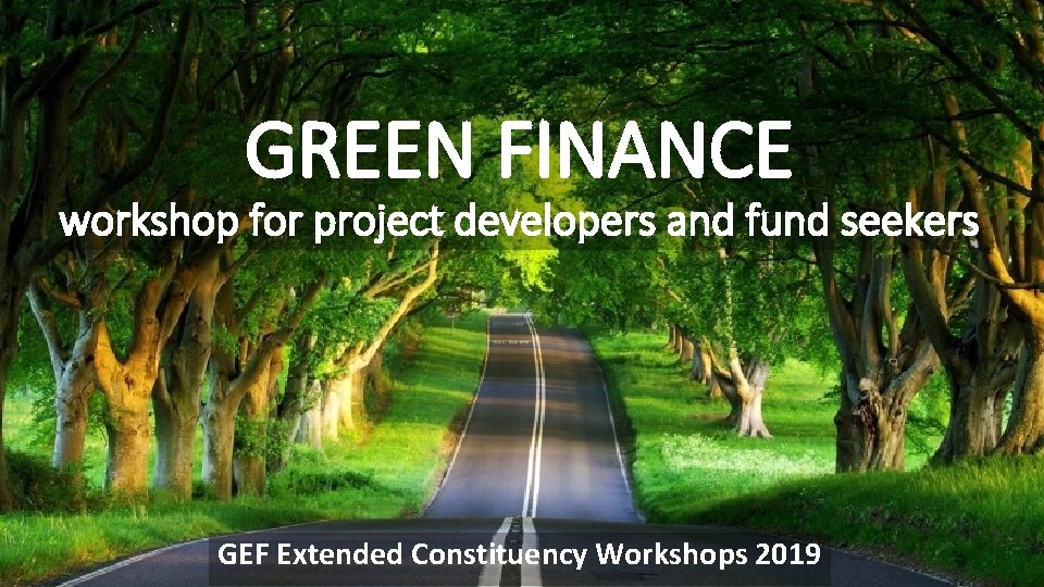 GREEN FINANCE workshop for project developers and fund