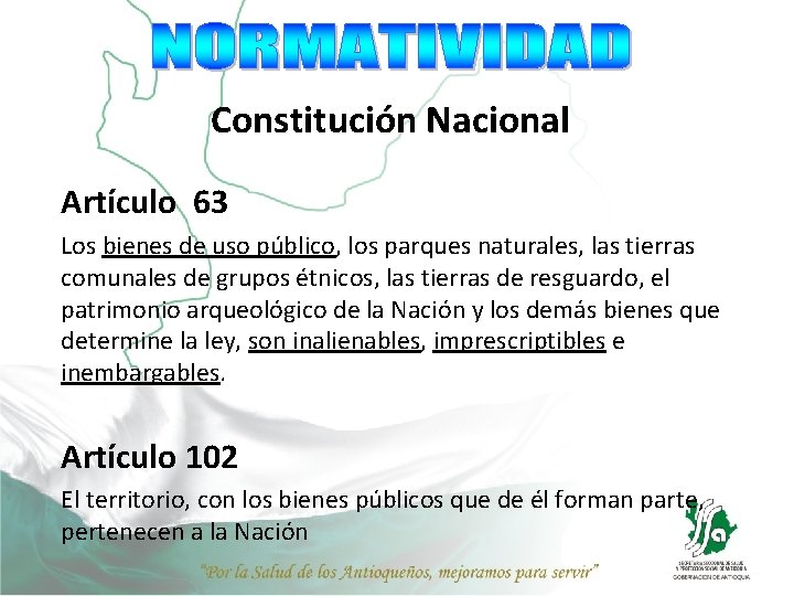 Constitucin Nacional Artculo 63 Los bienes de uso