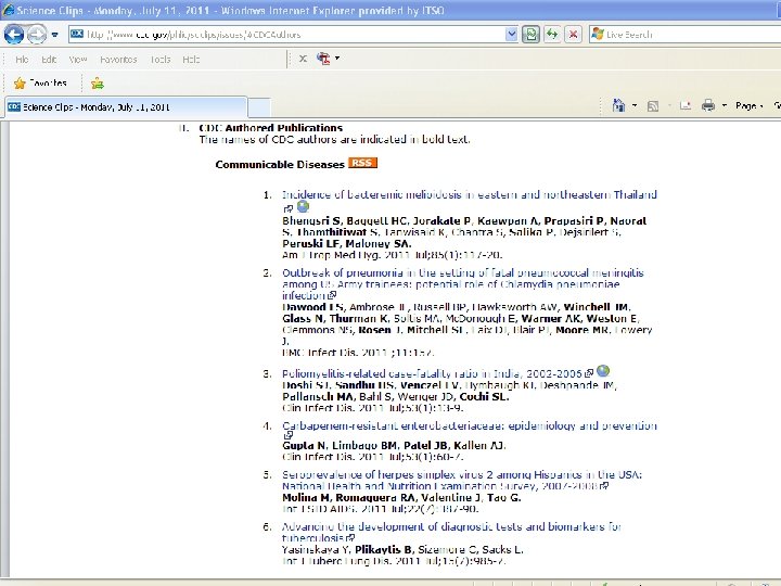 CDC Science Clips Enhancing Access to Scientific Information