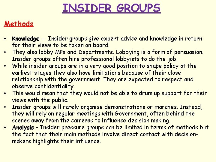 The Role of Pressure Groups in the Political