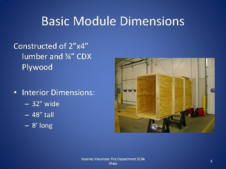 Kearney Volunteer Fire Department Modular SCBA Maze Always