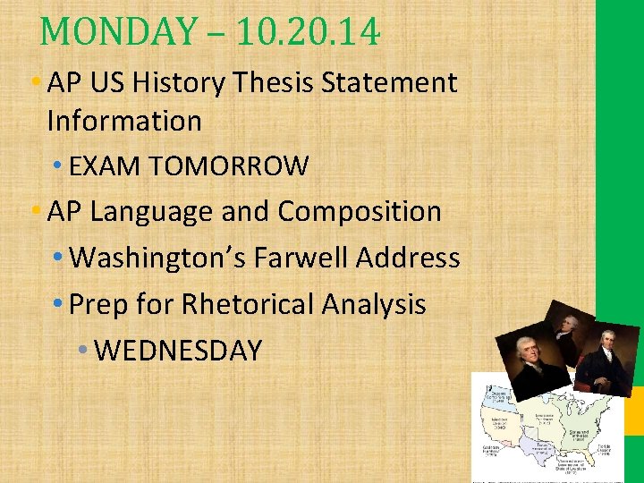 MONDAY 10 20 14 AP US History Thesis
