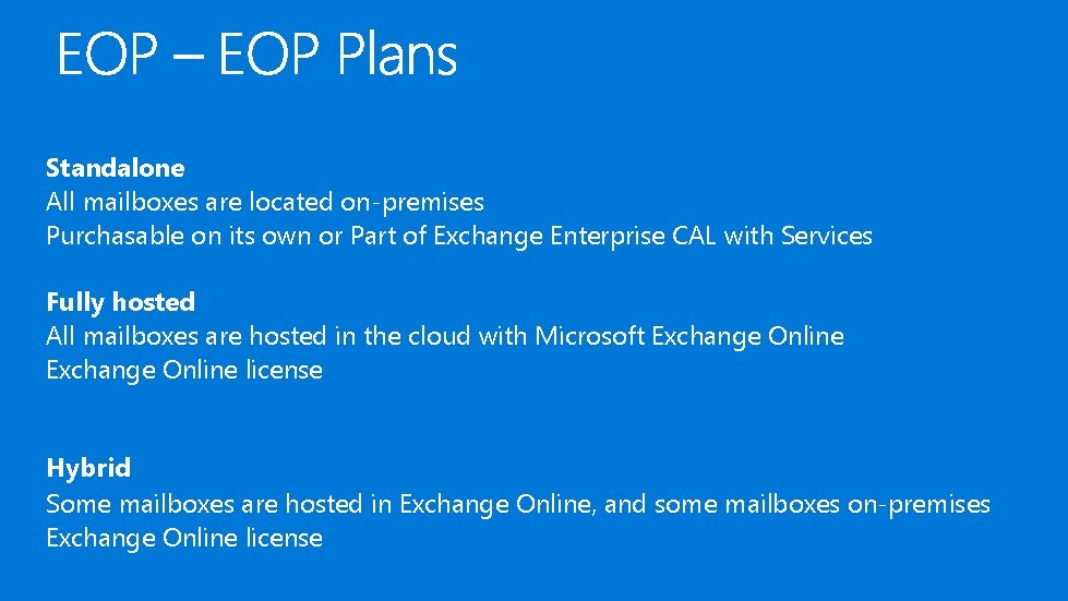 Exchange Online Protection overview Eliminate threats with multilayered