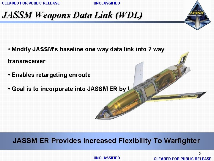 CLEARED FOR PUBLIC RELEASE UNCLASSIFIED FOR OFFICIAL USE