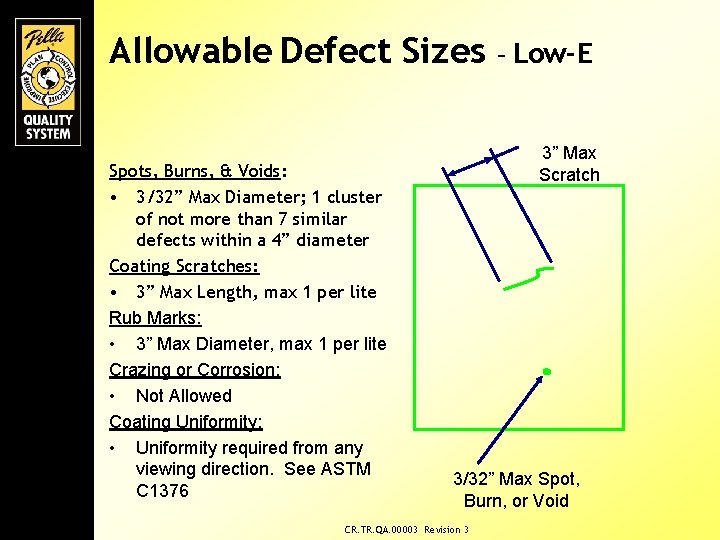 Glass Standards and Inspection Training Corporate Quality Training