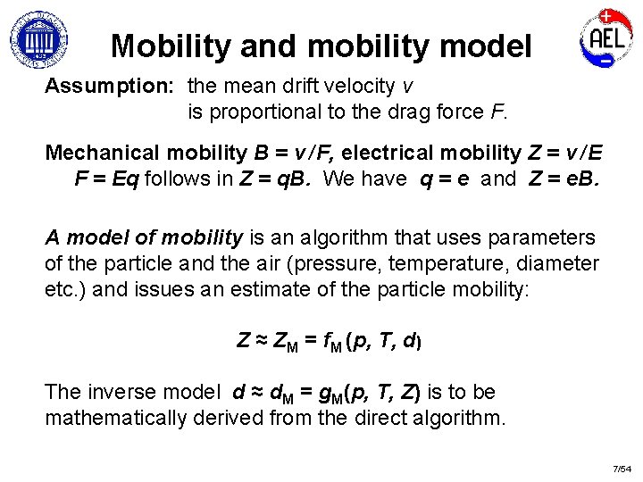 Nanoparticle diameter and mobility calculator assuming singly charged