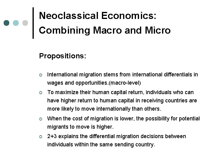 Theories of International Migration What are social theories