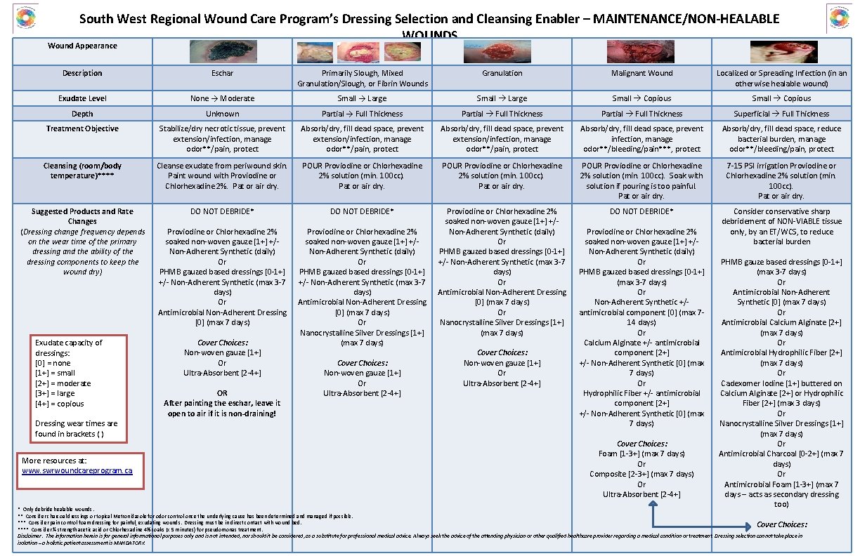 South West Regional Wound Care Programs Dressing Selection