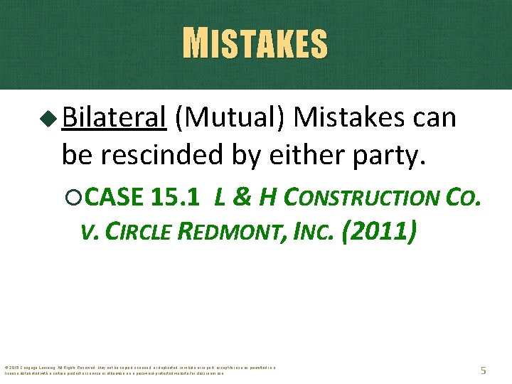 CLARKSON MILLER CROSS CHAPTER 15 CONTRACTS MISTAKES FRAUD