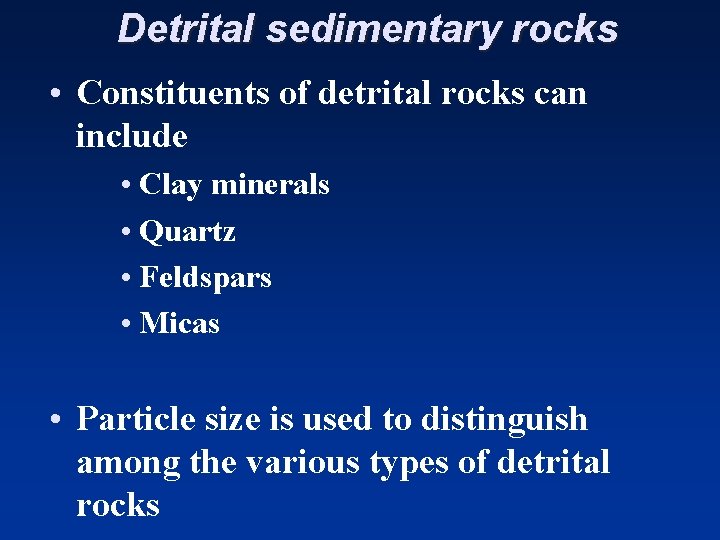 Lecture 6 7 Sedimentary and Metamorphic Rocks Part