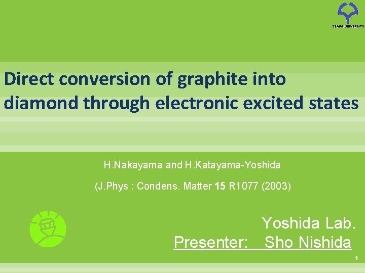 Direct conversion of graphite into diamond through electronic