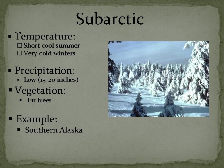 Climate Weather and Vegetation Zones Factors That Affect