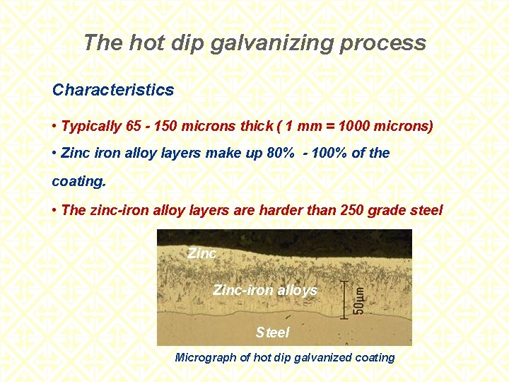 The hot dip galvanizing process Technical seminar The