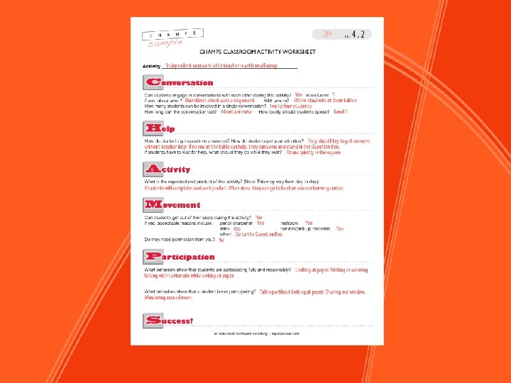 CHAMPS A Proactive Positive Approach to Classroom Management