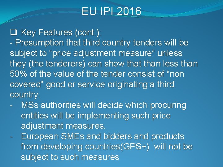 The EU International Procurement Instrument in the Age