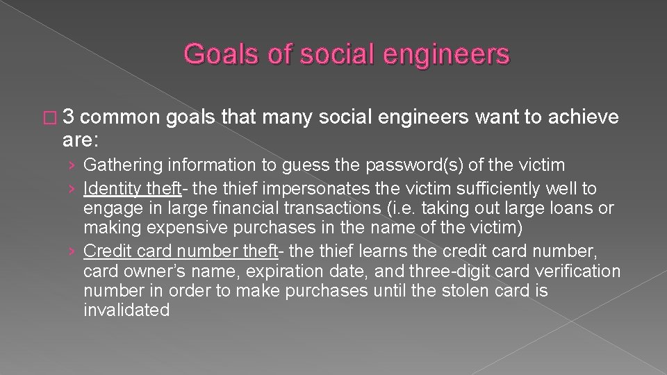 Social Engineering Charniece Craven COSC 316 Outline What