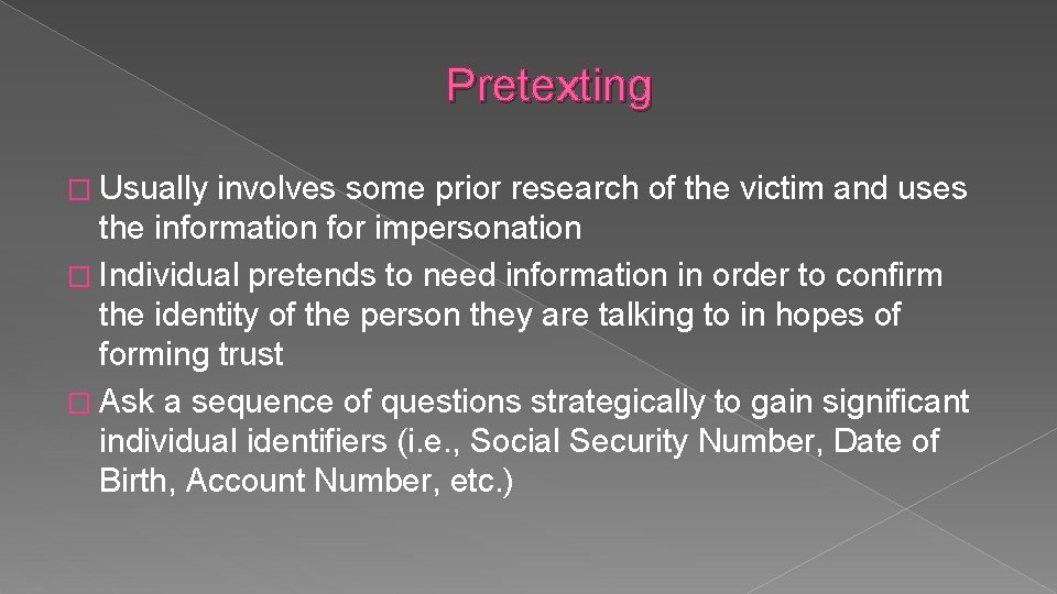 Social Engineering Charniece Craven COSC 316 Outline What