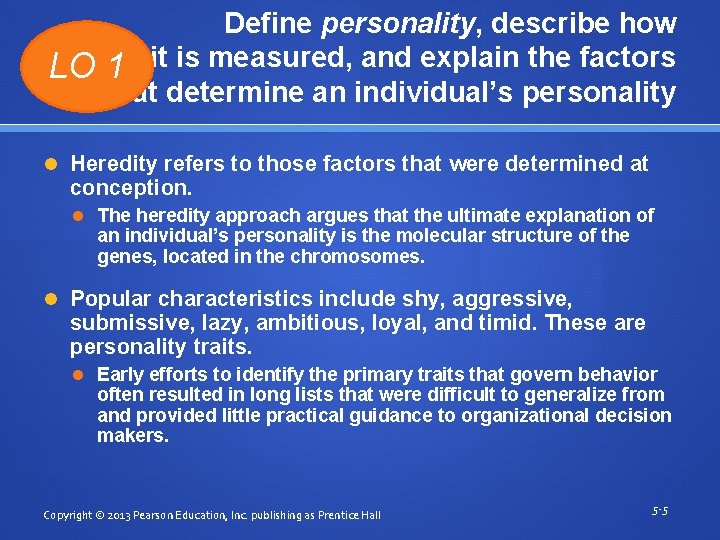 Chapter 5 Organizational Behavior 15 th Ed Robbins