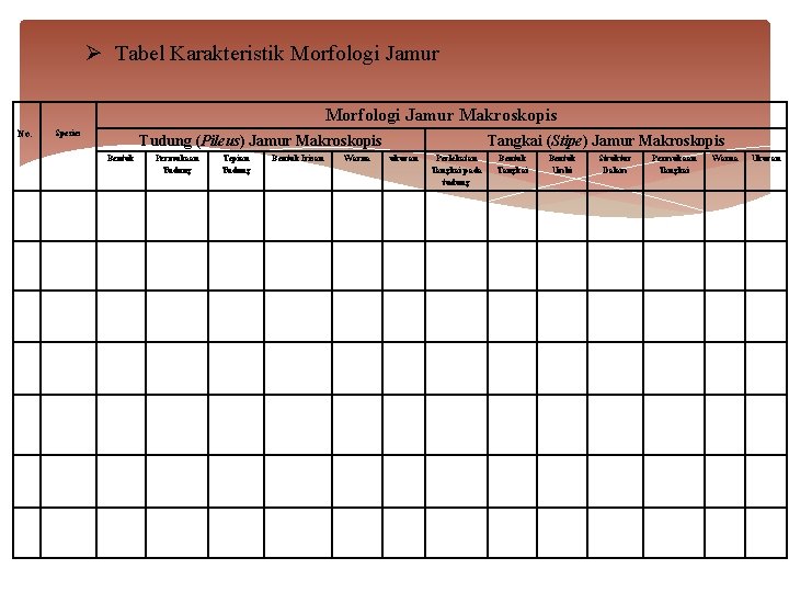 INVENTARISASI JENISJENIS JAMUR MAKROSKOPIS DI KAWASAN CABANG PANTI