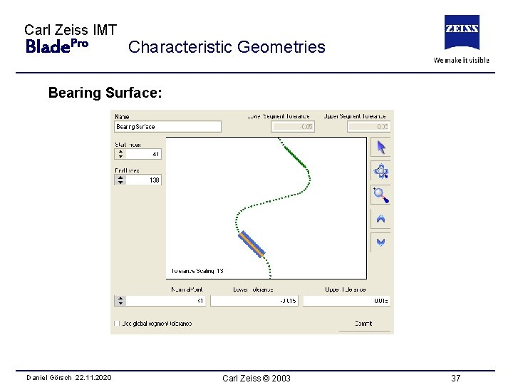 Carl Zeiss IMT Evaluation of Turbine Blade Measuring
